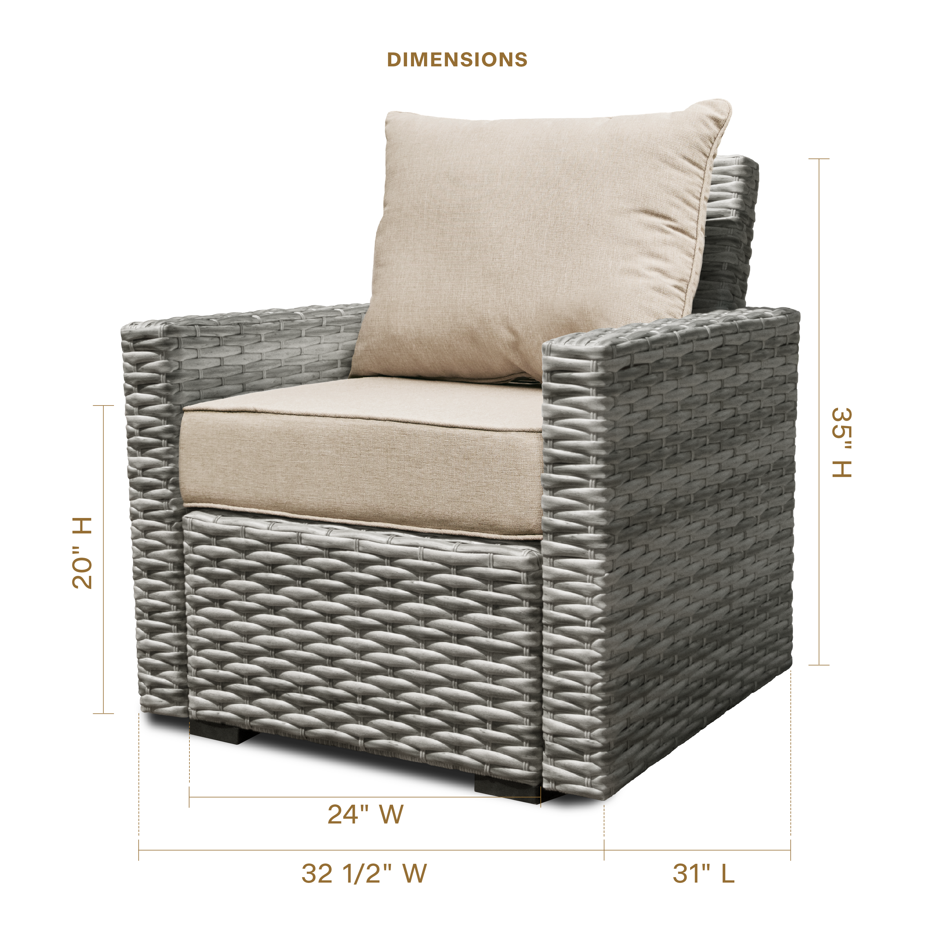 The Carmel Wicker Seat - Modular - Honeycomb Outdoor